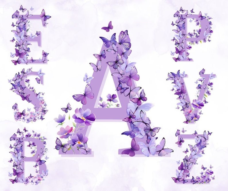 Butterfly Alphabet PNG, Butterfly Letters, Butterfly Clipart, Butterfly ...