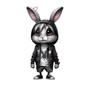 Emo Bunny PNG, Bunny Clipart, Emo Rabbit, Gothic Bunny, Punk Bunny ...