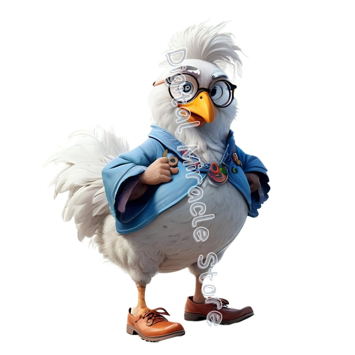 Grandma Chicken, Funny Chickens Clipart, Old Age Hen, Chicken With ...