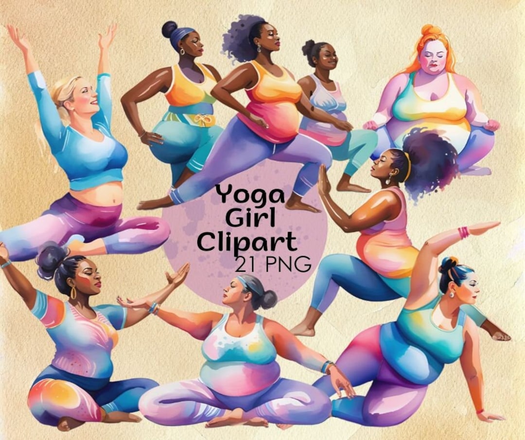 Body Positive Clipart, Yoga PNG, Yoga Girl PNG, Self Love Clip Art ...