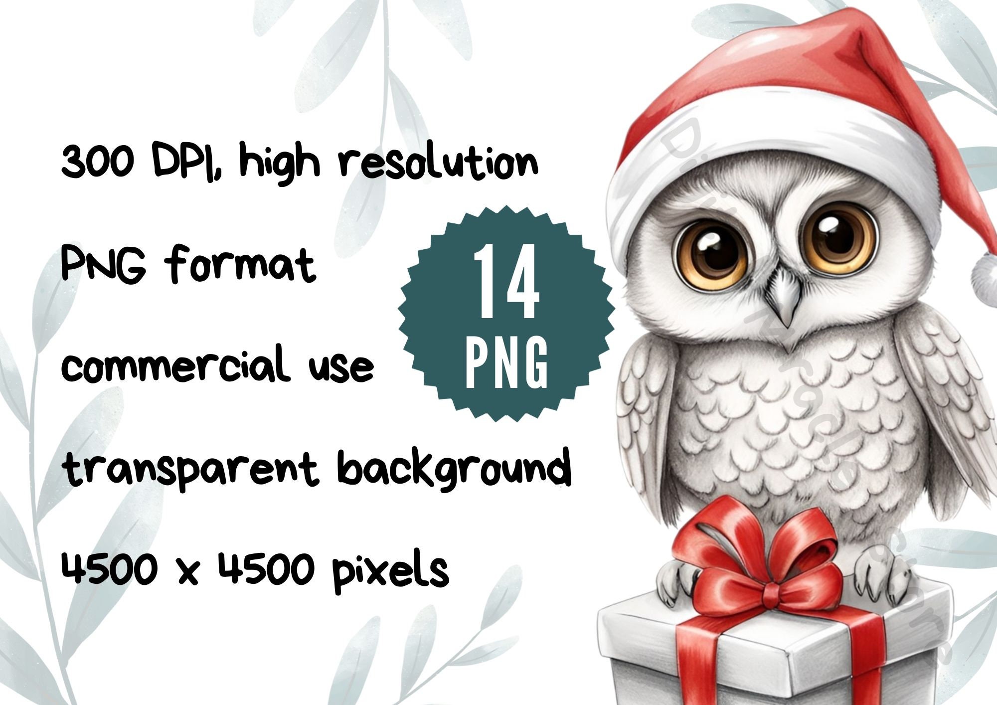 Christmas Owl PNG, Cute Xmas Owl PNG, Winter Owl Clipart, Owl in Hat ...