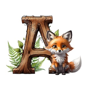 Woodland Alphabet, Forest Alphabet, Woodland Animals Clipart, Cute ...