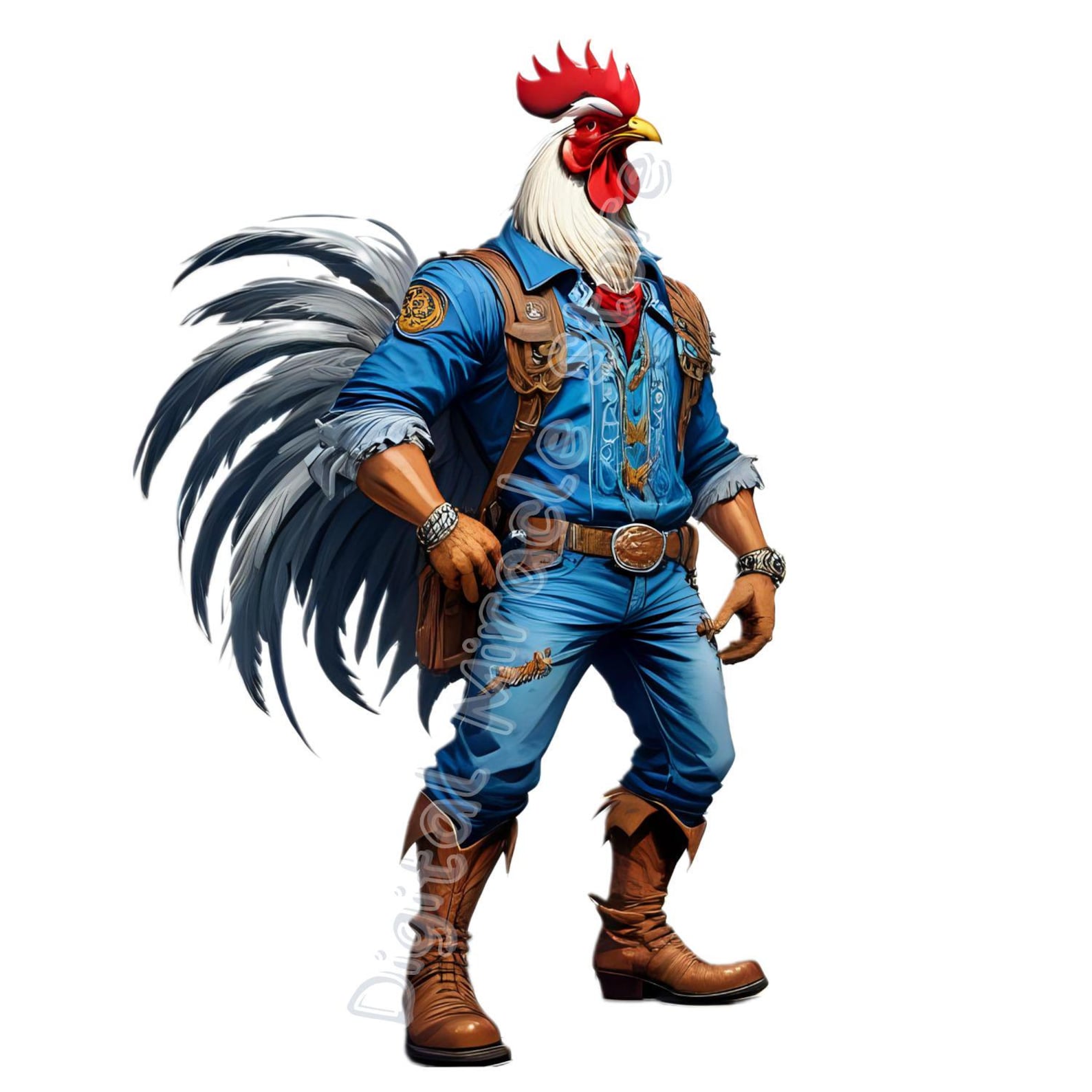 Cowboy Rooster Clipart, Funny Rooster PNG, Cowboy Chicken, Rooster in a ...