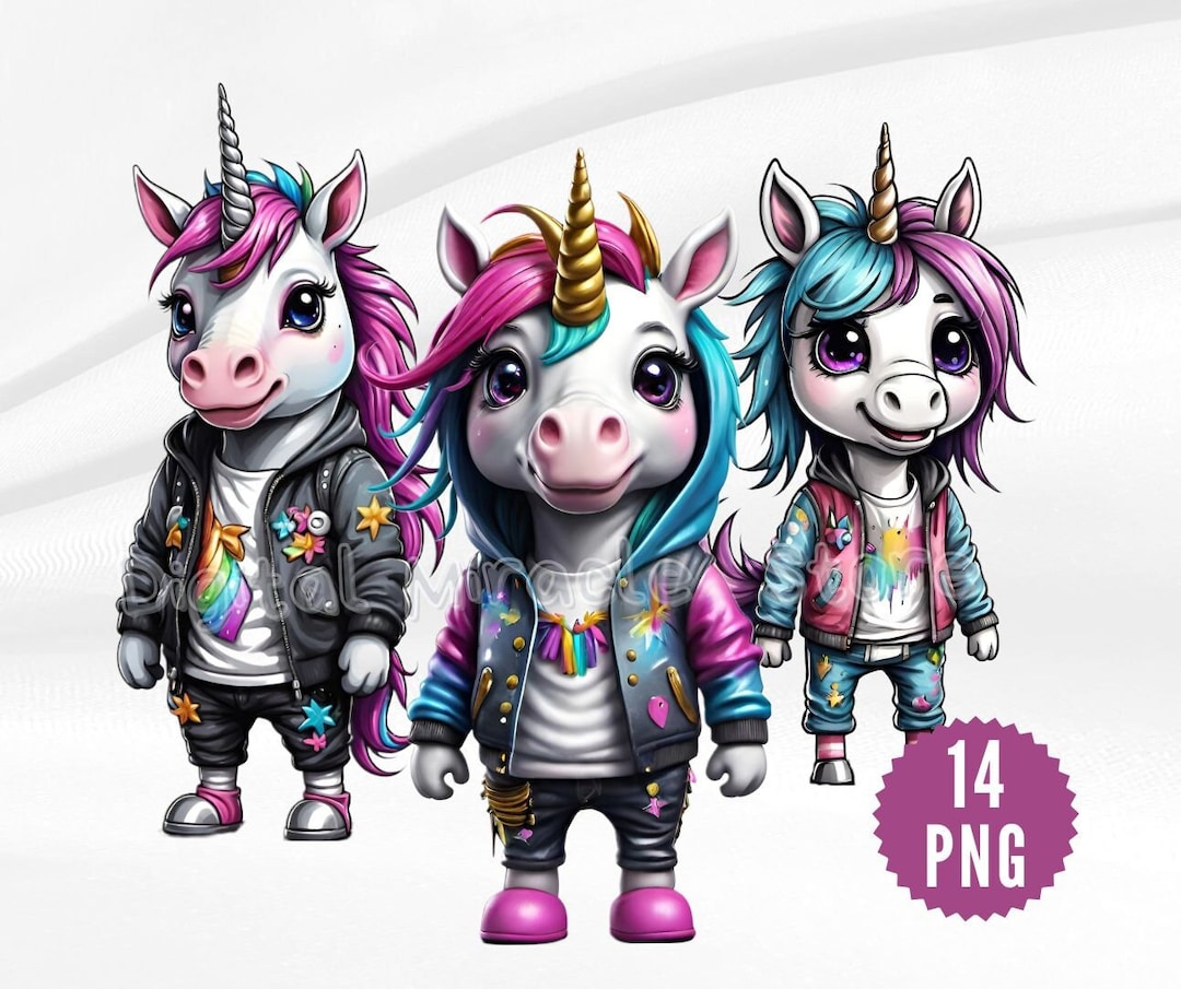 Cool Unicorn, Unicorn Clipart, Unicorn in Clothes, Streetwear Unicorn ...