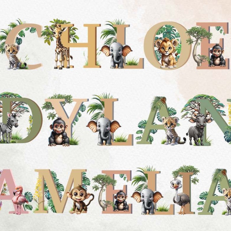 Safari Letters - Etsy