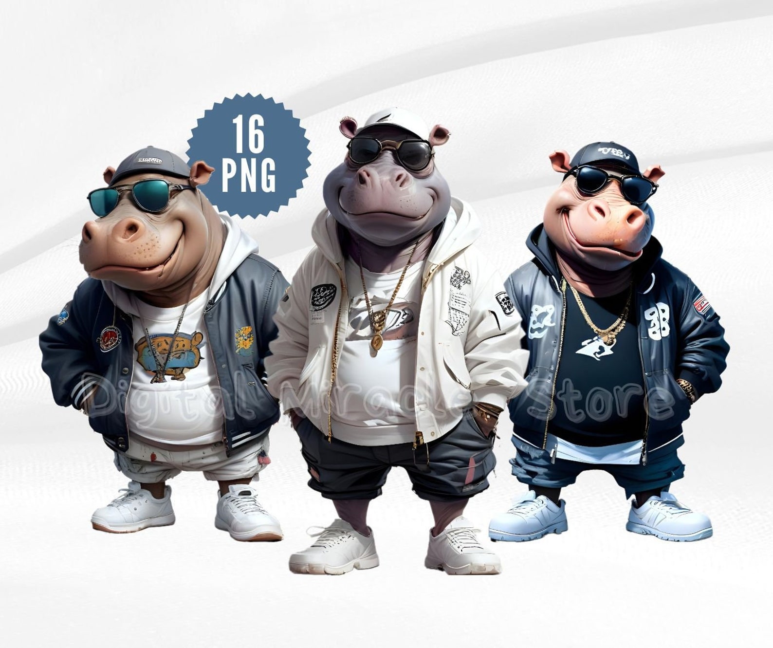 Hip Hop Hippo, Funny Hippo PNG, Cool Hippo With Sunglasses, Cartoon ...