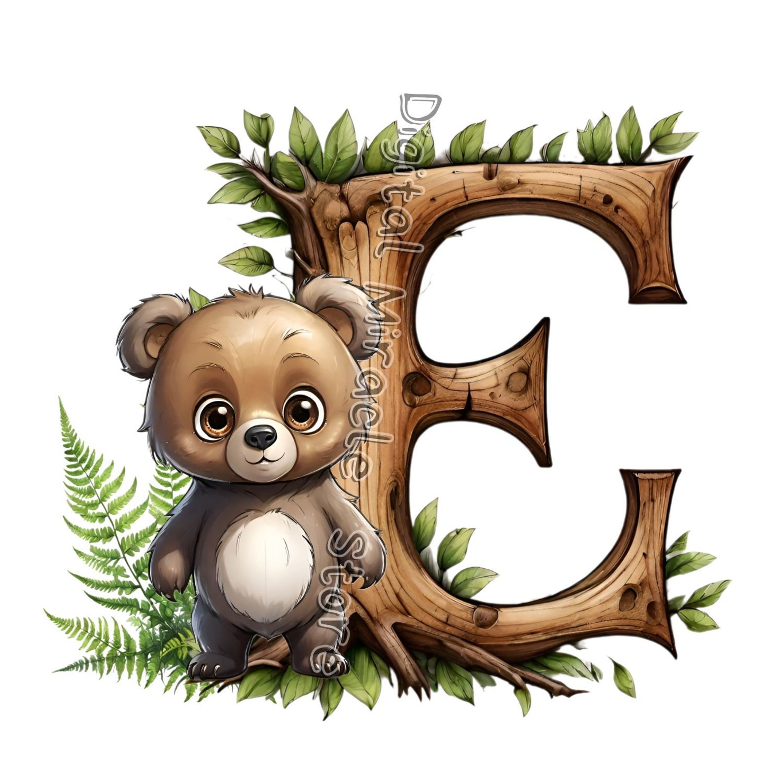 Woodland Alphabet, Forest Alphabet, Woodland Animals Clipart, Cute ...