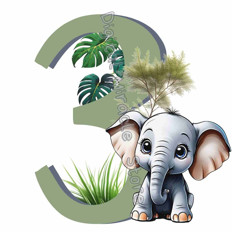Safari Numbers PNG, Jungle Clipart, Safari Animals, Numbers Clipart ...
