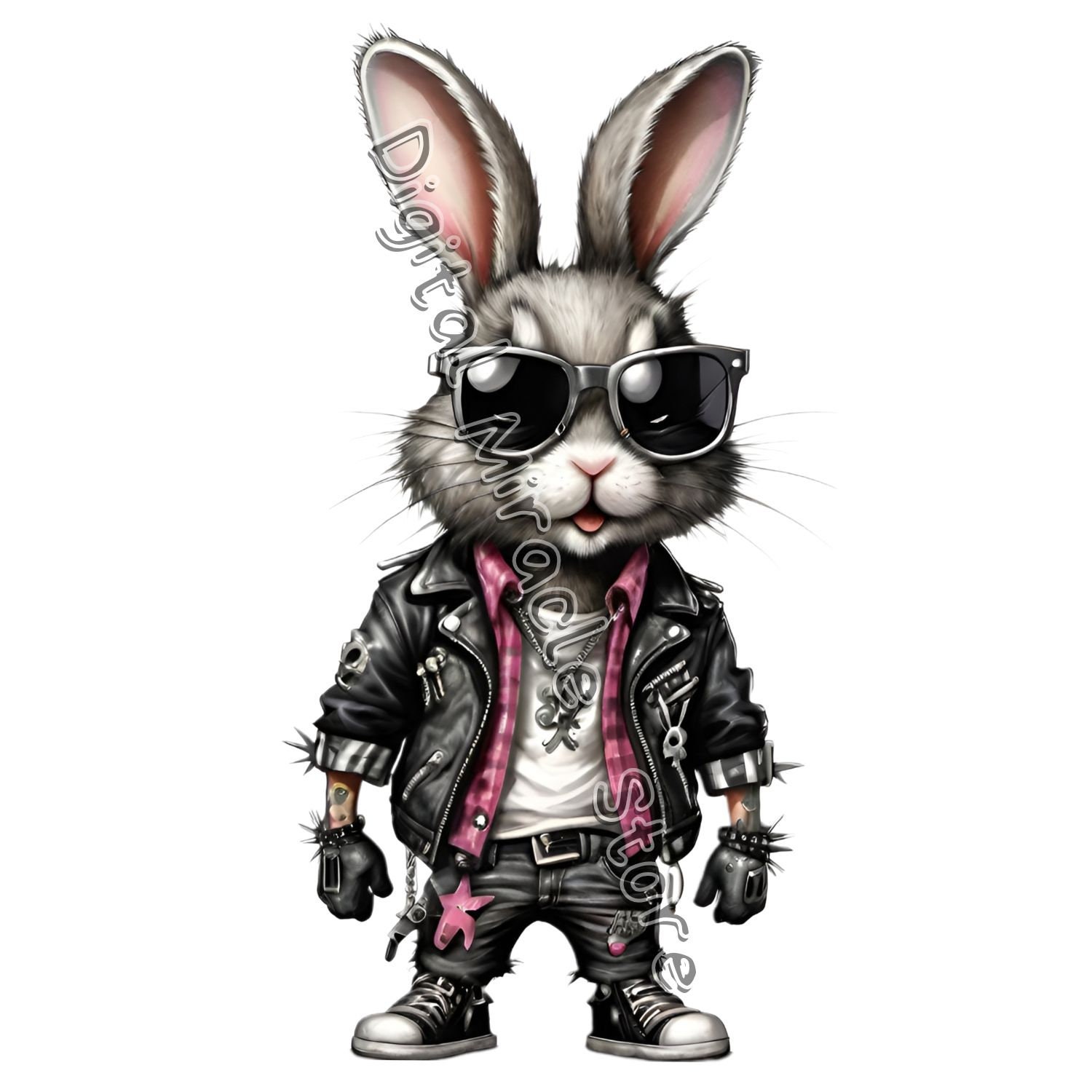 Punk Bunny, Gothic Bunny, Punk Rock Bunny, Punk Easter PNG, Emo Bunny ...