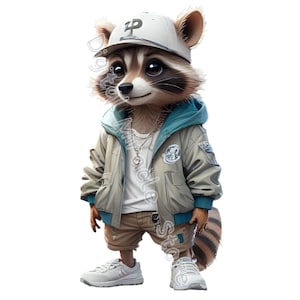 Hip Hop Raccoon, Cartoon Raccoon, Funny Raccoon PNG, Raccoon With Hat ...