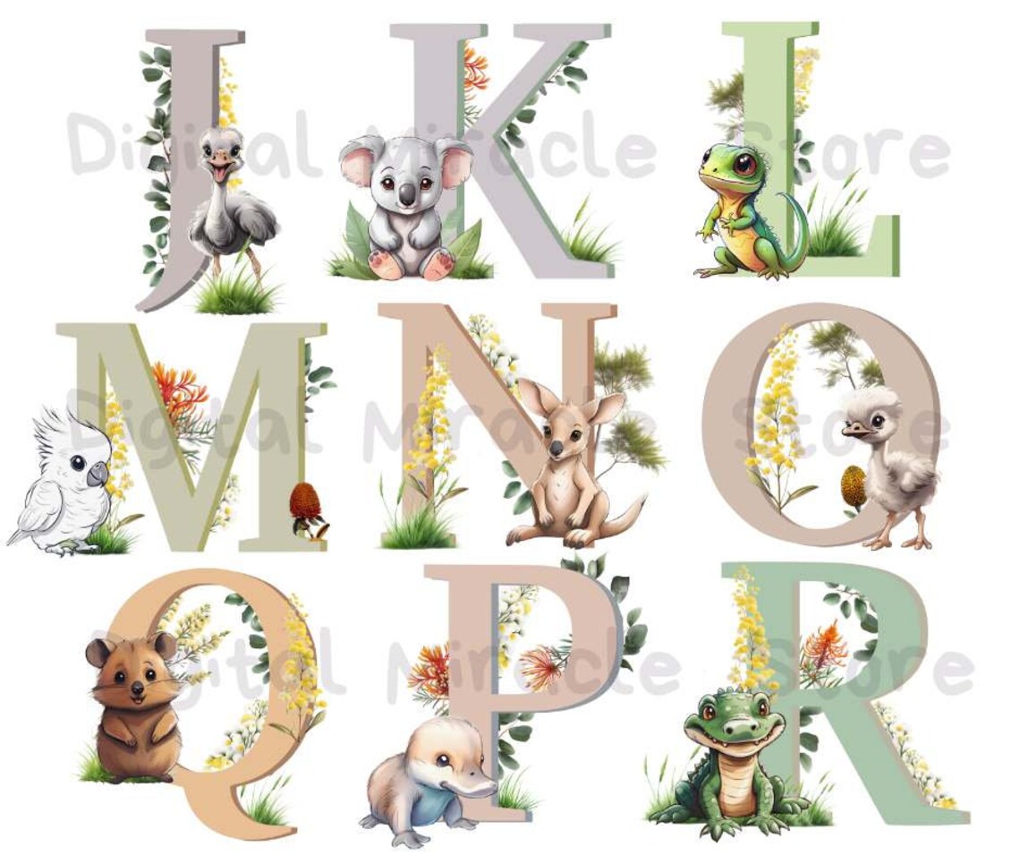 Australian Animals Alphabet, Aussie Animals Letters, Australia Alphabet ...
