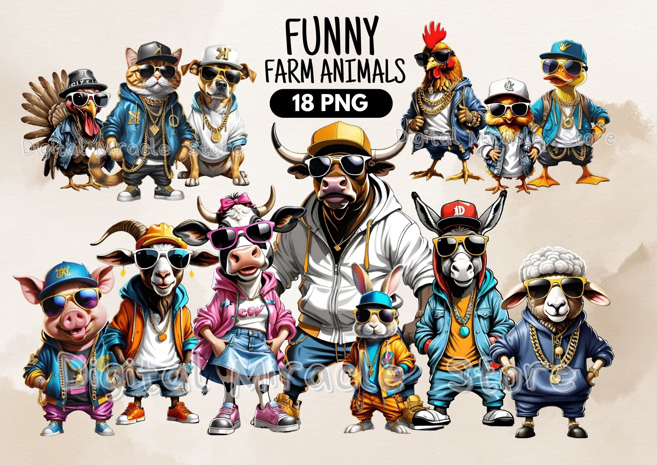 Funny Farm Animals, Animals in Clothes, Hip Hop Animals, Cool Farm ...