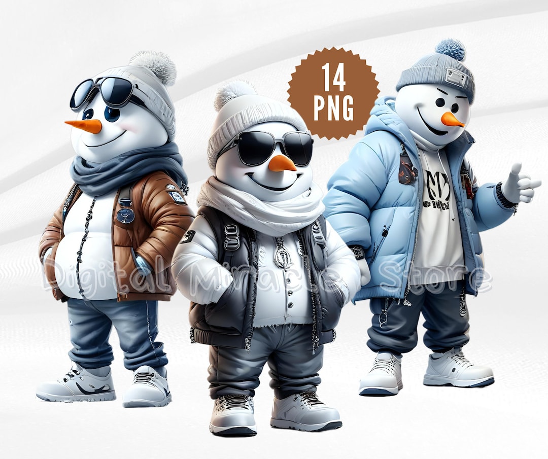 Christmas Snowman PNG, Cool Snowman, Hip Hop Snowman, Rapper Snowman ...