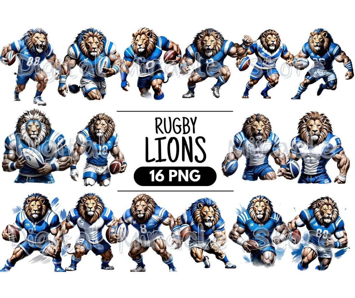 Blue Lion PNG, Lion Rugby, Game Day Lion, Lions Football PNG, Rugby ...