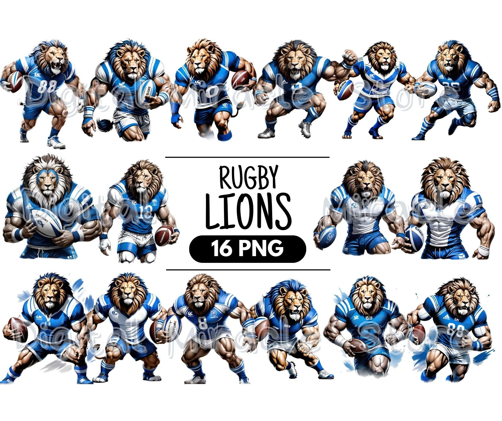 Blue Lion PNG, Lion Rugby, Game Day Lion, Lions Football PNG, Rugby ...
