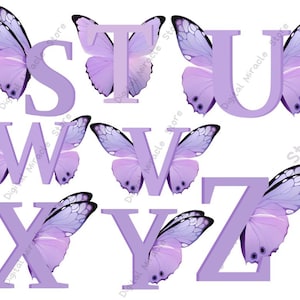 Butterfly Wing Letters, Butterfly Monogram Clipart, Butterfly Alphabet ...