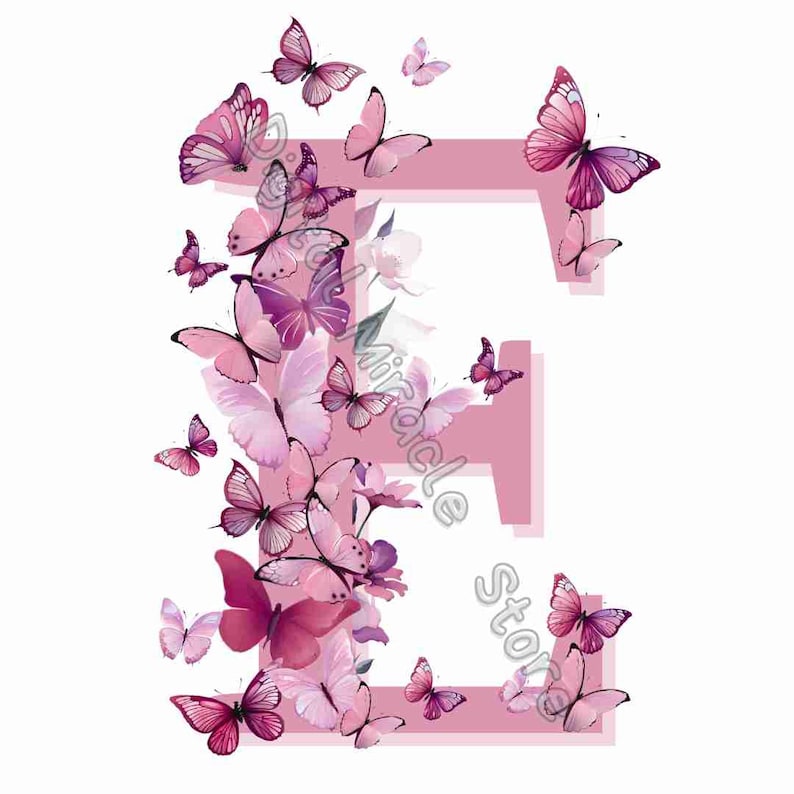 Pink Letters PNG, Pink Alphabet, Butterfly Alphabet PNG, Butterfly ...