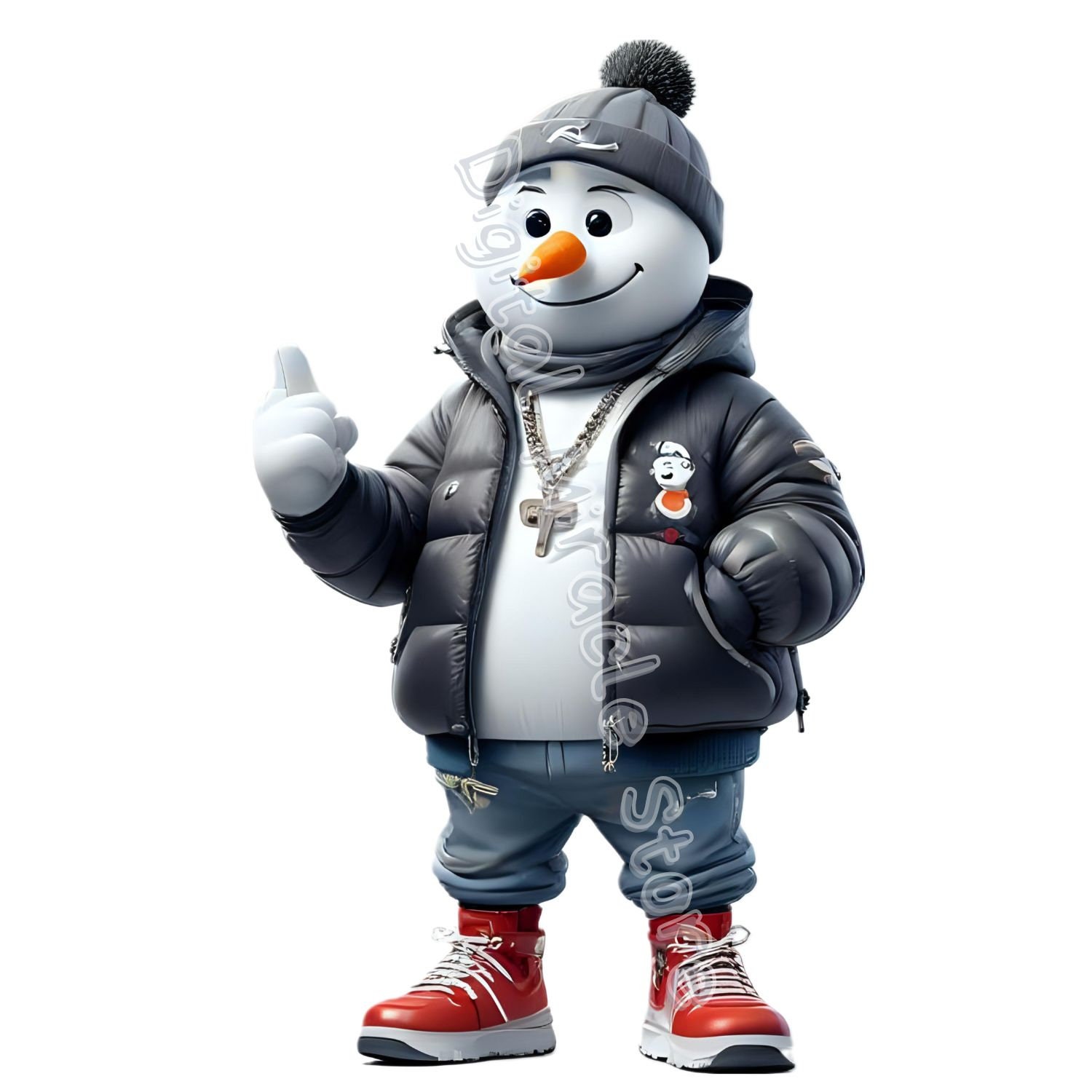 Christmas Snowman PNG, Cool Snowman, Hip Hop Snowman, Rapper Snowman ...