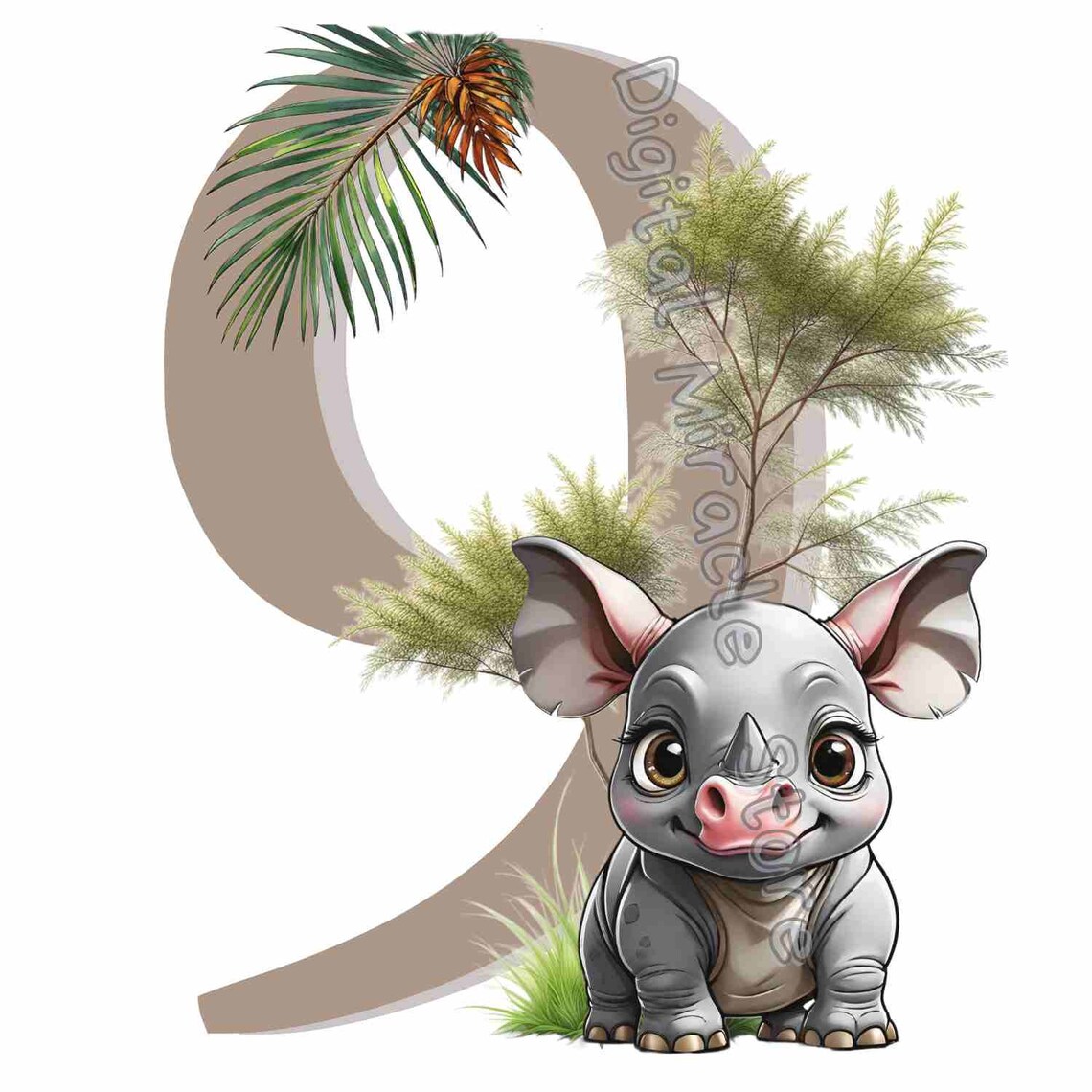 Safari Numbers PNG, Jungle Clipart, Safari Animals, Numbers Clipart ...