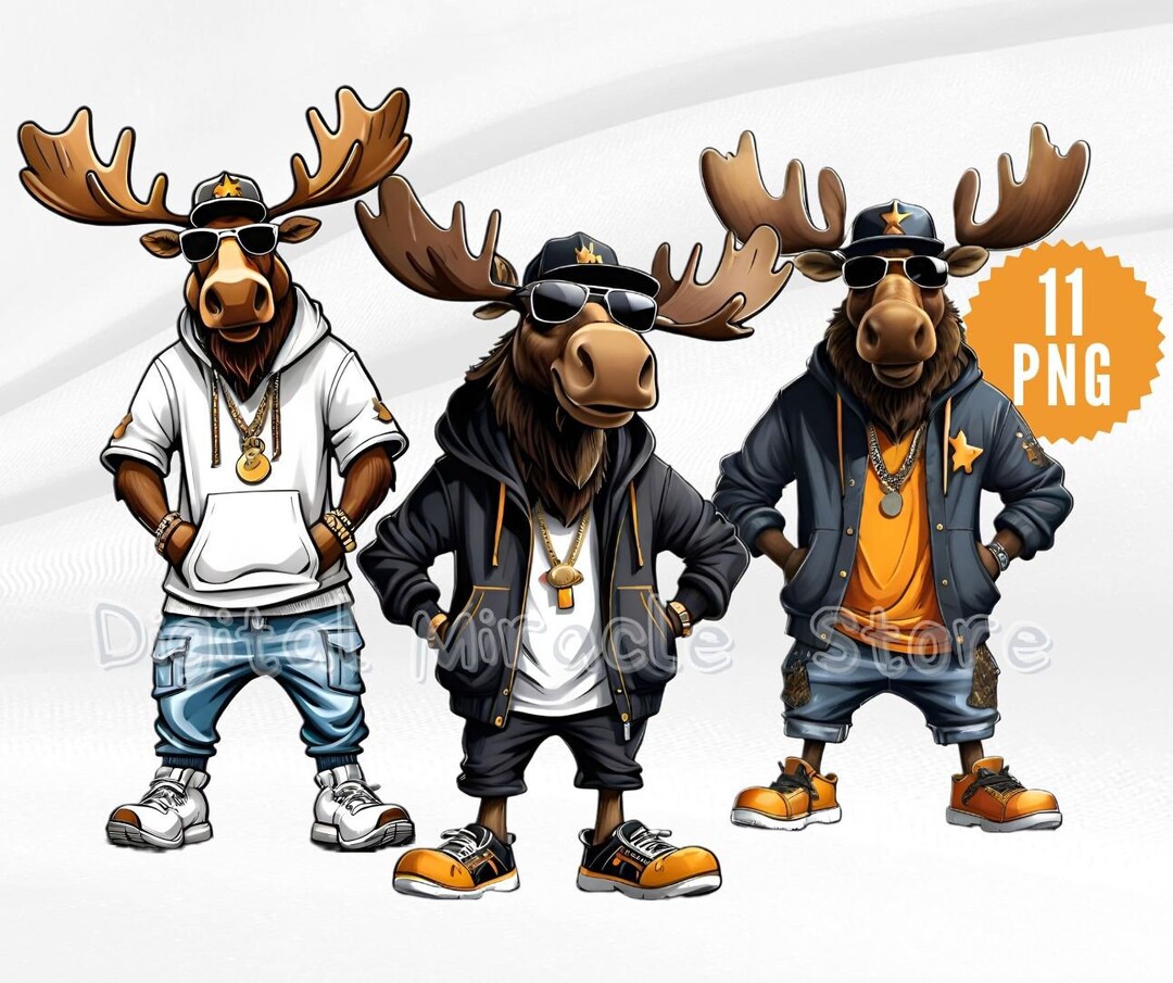 Cool Moose, Funny Moose, Hip Hop Moose, Moose Digital Art, Moose ...