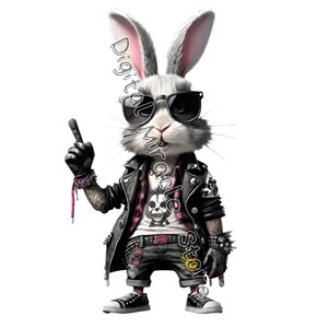 Punk Bunny, Gothic Bunny, Punk Rock Bunny, Punk Easter PNG, Emo Bunny ...