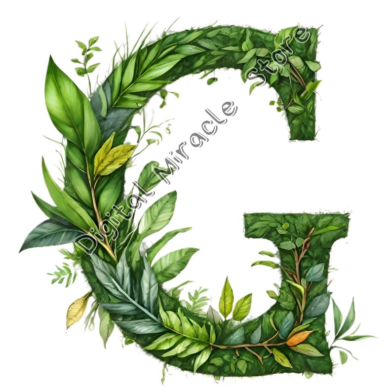 Jungle Alphabet, Tropical Leaves Alphabet, Moss Letters, Greenery ...