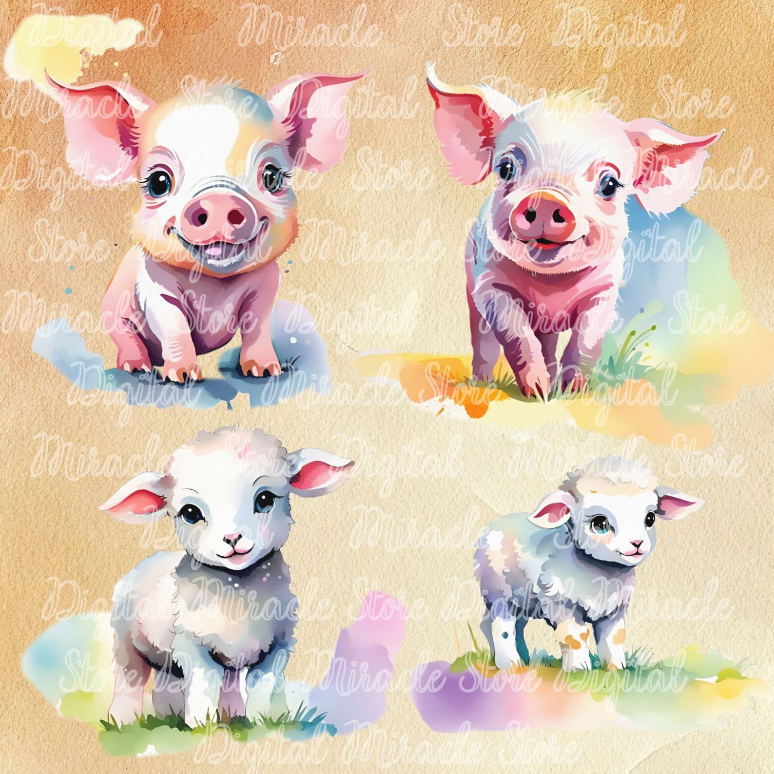 Cute Farm Clipart, Cute Farm Animals PNG, Baby Farm Animals, Cute Farm ...