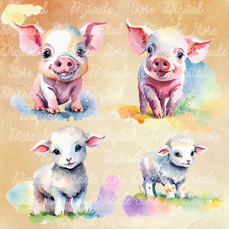 Cute Farm Clipart, Cute Farm Animals PNG, Baby Farm Animals, Cute Farm ...