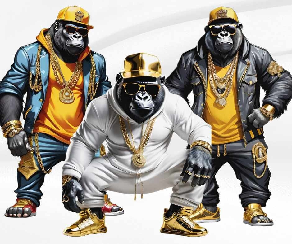 Urban Gorilla, Hip Hop Gorilla, Gorilla Clipart, Gorilla Sublimation ...
