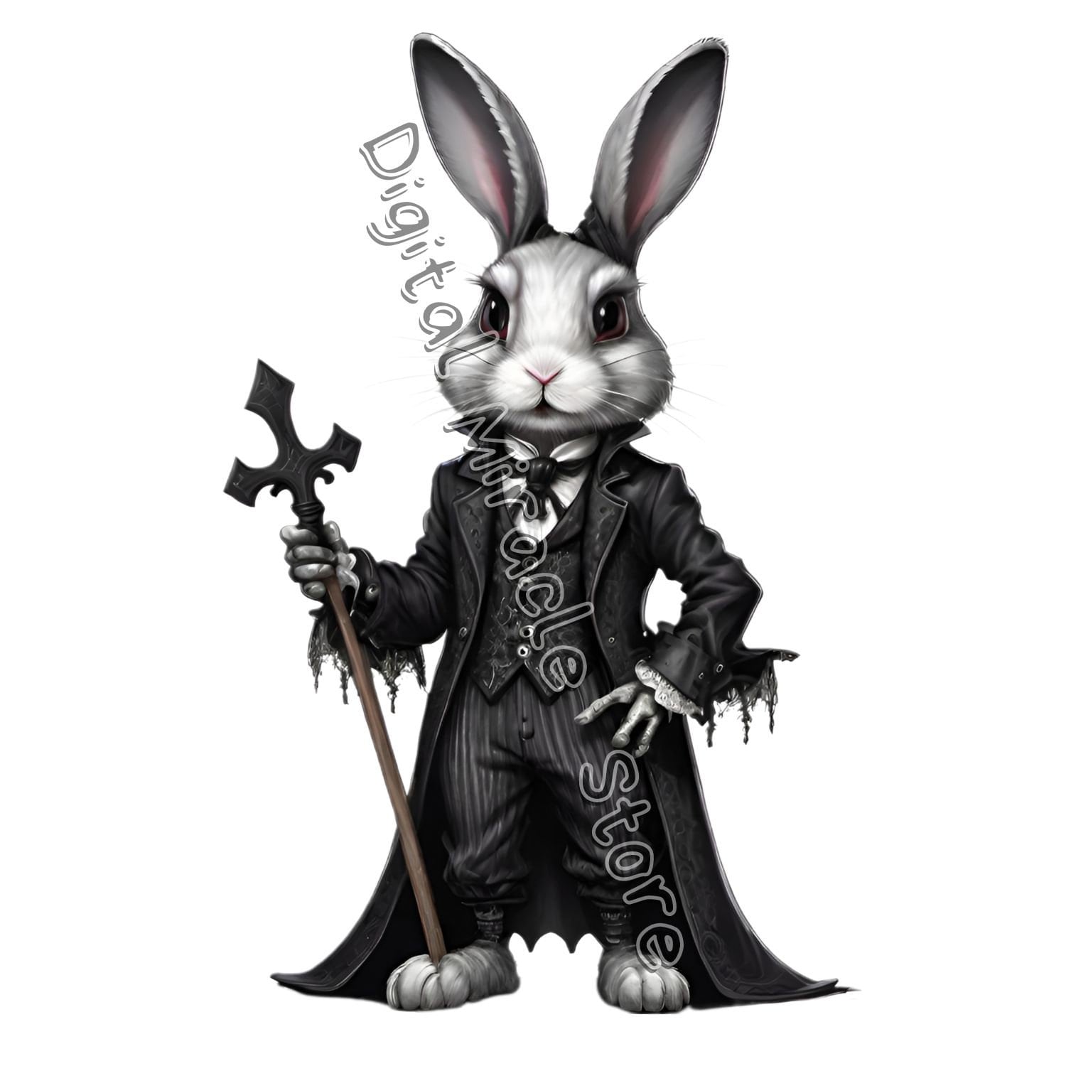 Gothic Bunny, Punk Bunny, Emo Bunny, Gothic Easter Clipart, Punk Easter ...