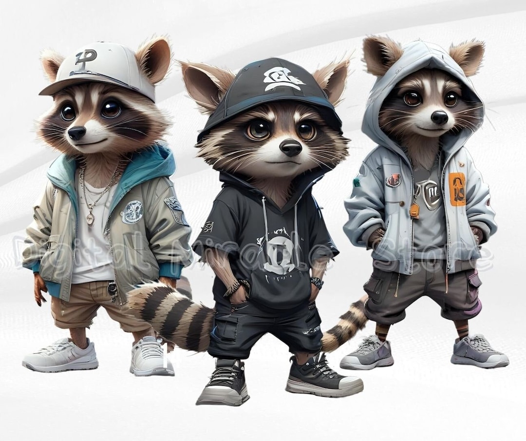 Hip Hop Raccoon, Cartoon Raccoon, Funny Raccoon PNG, Raccoon With Hat ...