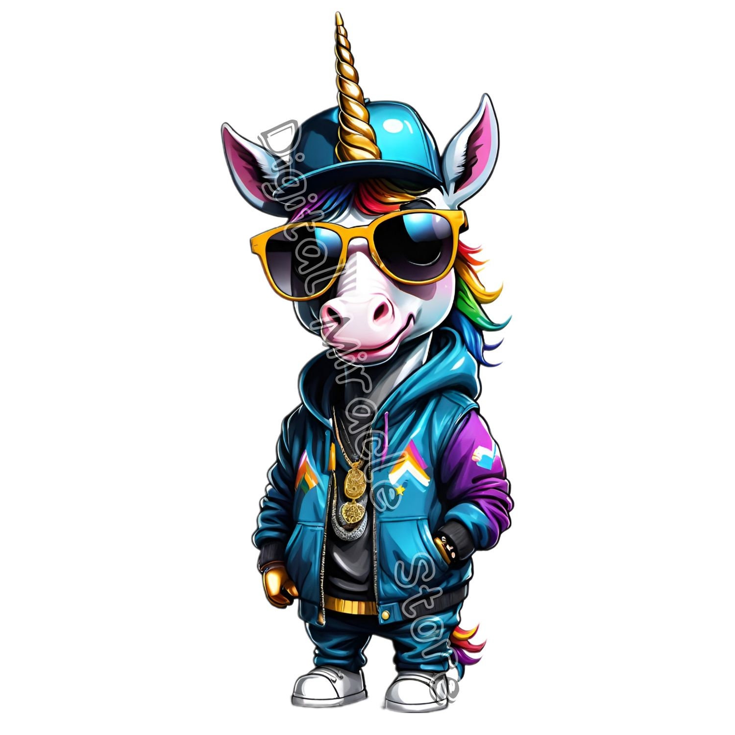 Cool Unicorn PNG, Unicorn With Glasses, Streetwear Unicorn, Graffiti ...