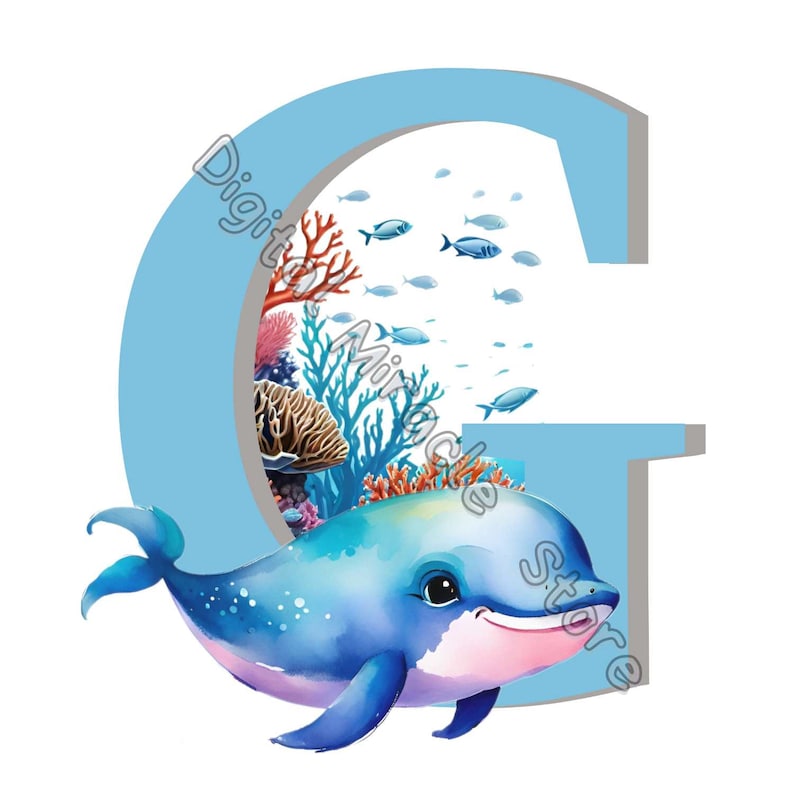 Ocean Alphabet, Ocean Letter Name, Nautical Nursery, Ocean Font ...