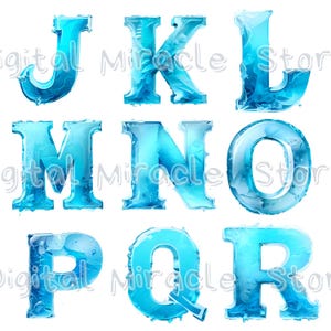 Ice Alphabet, Winter Alphabet, Christmas Font, Winter Alphabet Clipart ...