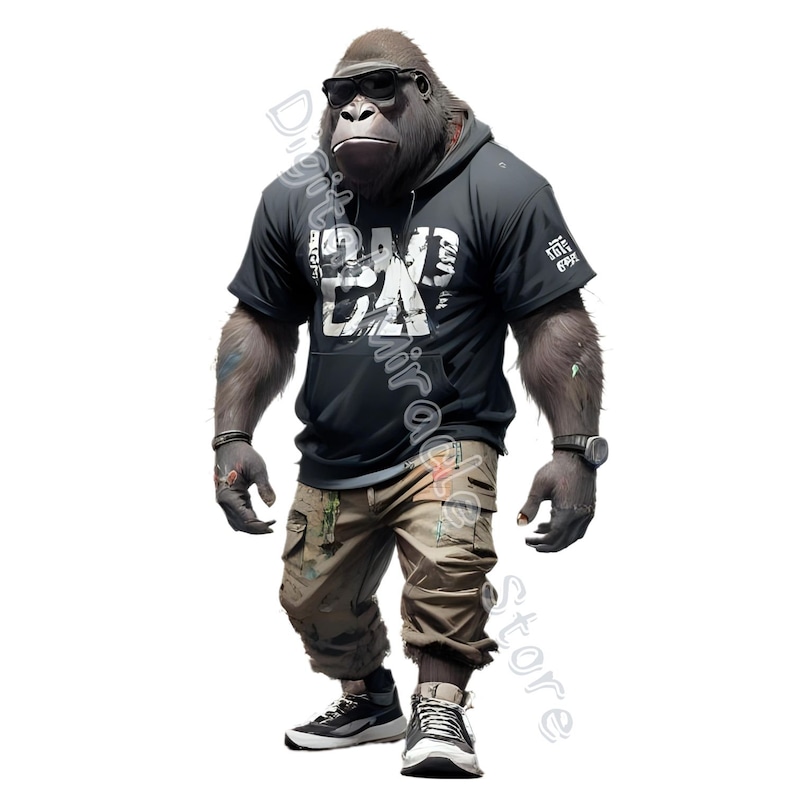 Gorilla Bodybuilder, Gorilaz PNG, Angry Gorilla, Gorilla Rapper ...