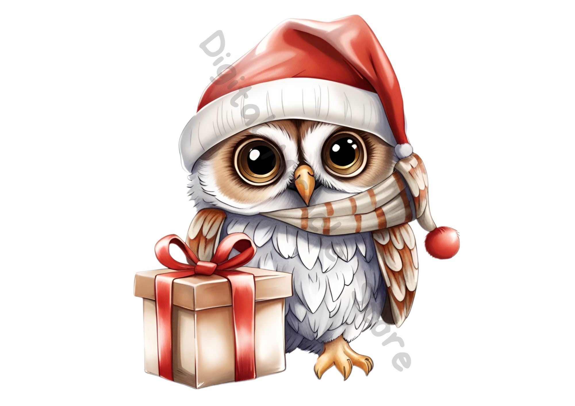 Christmas Owl PNG, Cute Xmas Owl PNG, Winter Owl Clipart, Owl in Hat ...