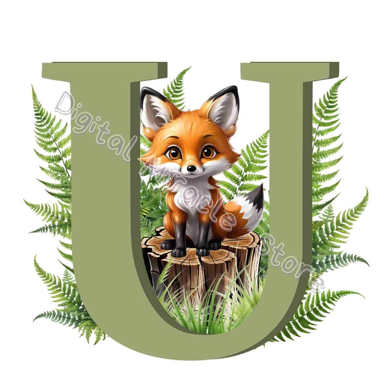 Woodland Alphabet, Forest Alphabet, Woodland Animals Clipart, Cute ...