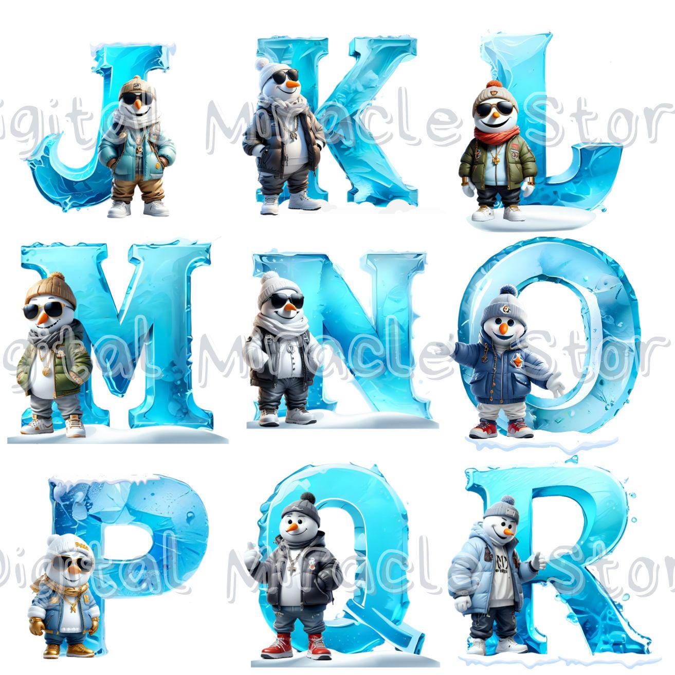 Snowman Alphabet, Ice Alphabet, Winter Alphabet, Winter Alphabet ...