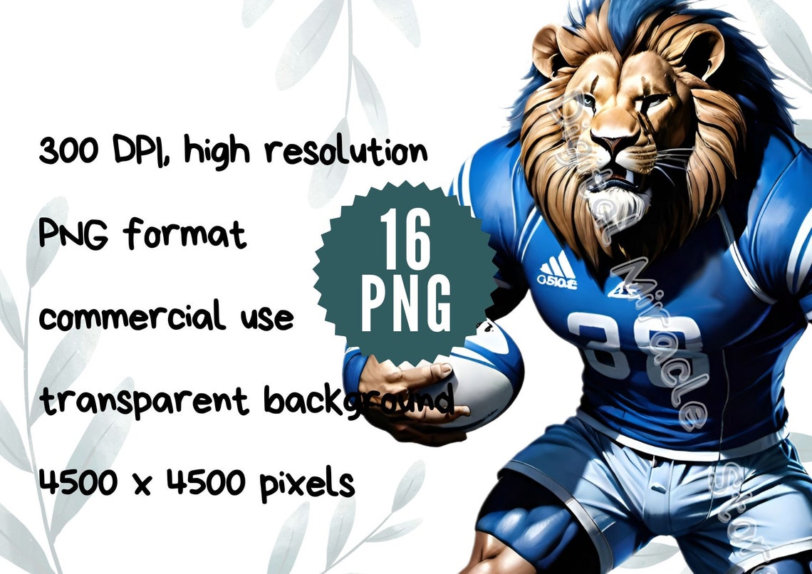 Blue Lion PNG, Lion Rugby, Game Day Lion, Lions Football PNG, Rugby ...