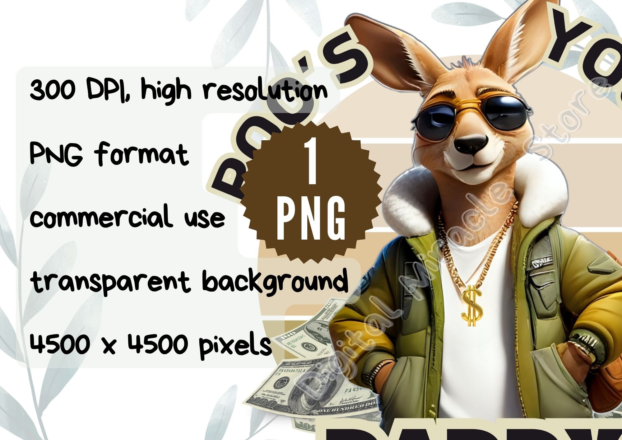 Roo's Your Daddy PNG, Cool Kangaroo, Funny Kangaroo Shirt, Hip Hop ...