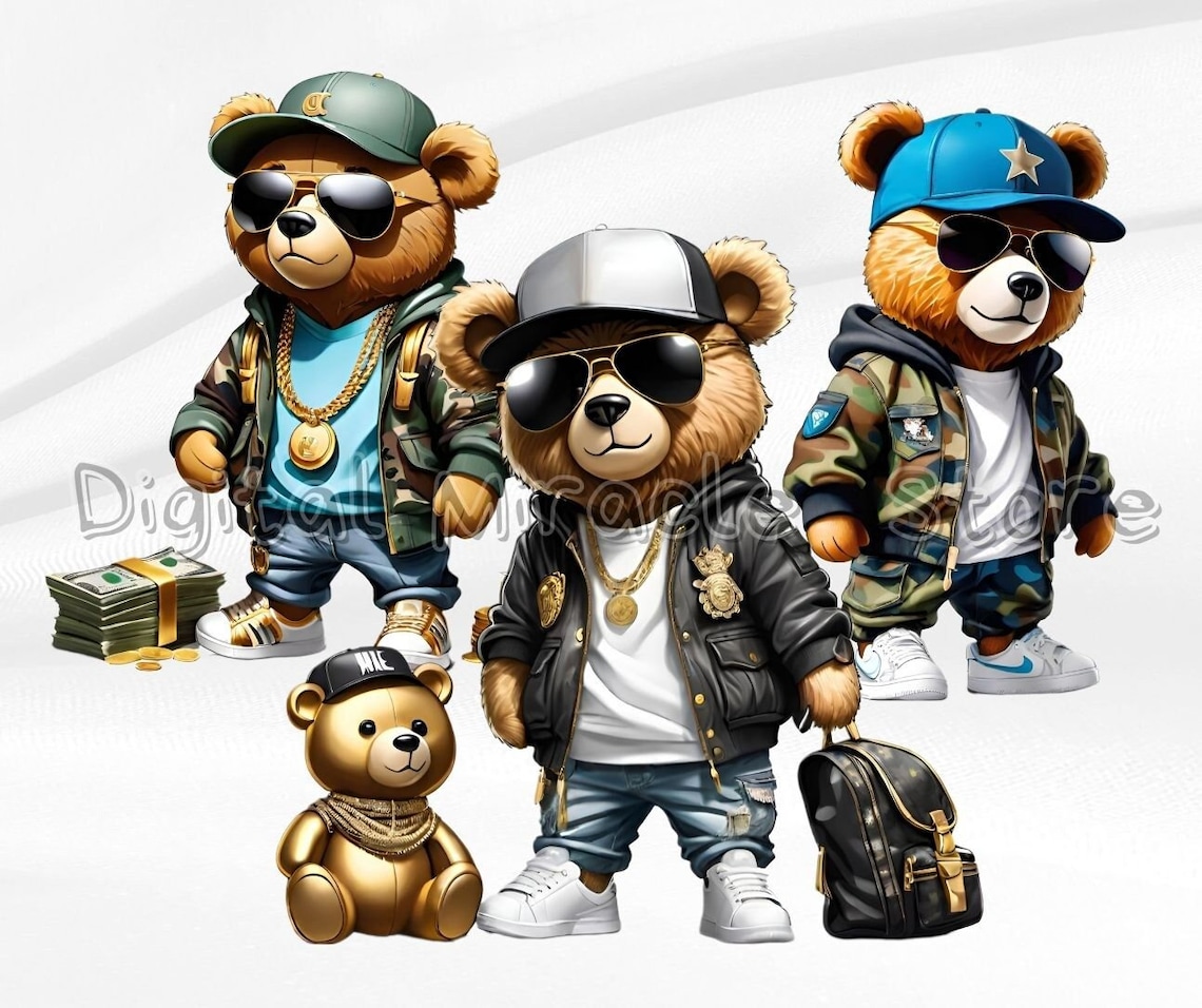 Gangster Teddy Bear, Hip Hop Bear, Graffiti Teddy Bear, Money Teddy ...