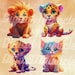 Cute Cat Clipart, Cute Big Cats Clipart, Magical Cat Clipart, Cute ...