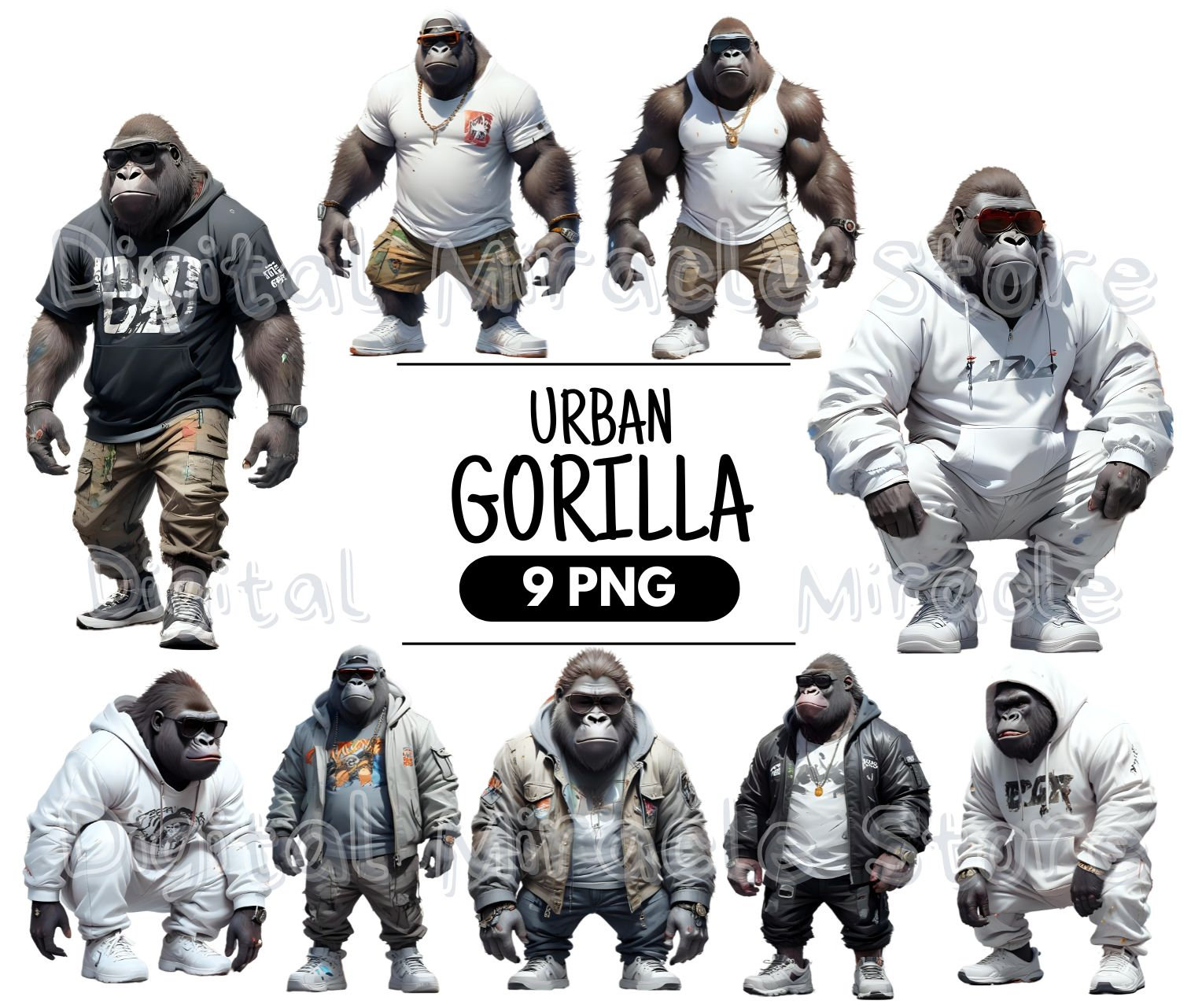 Gorilla Bodybuilder, Gorilaz PNG, Angry Gorilla, Gorilla Rapper ...