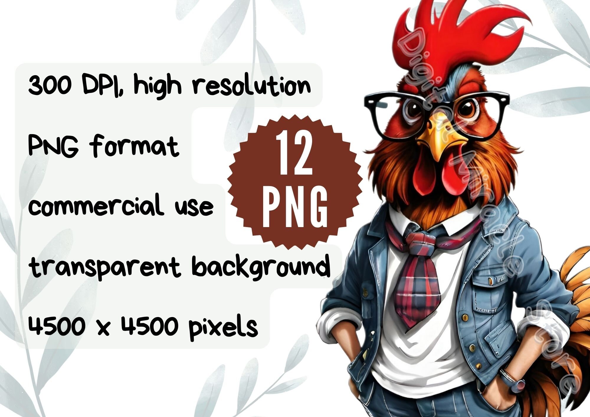 Urban Rooster, Funny Rooster PNG, Hipster Rooster, Funny Chicken PNG ...