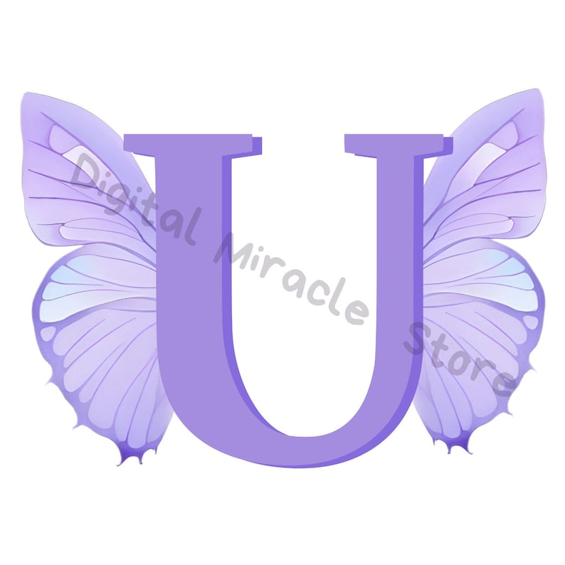 Purple Butterflies Letters, Butterfly Alphabet PNG, Butterfly Wing ...