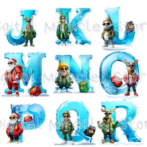 Christmas Alphabet, Ice Alphabet, Winter Alphabet, Christmas Font ...