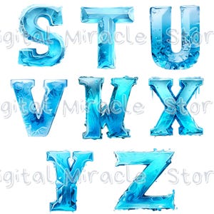 Ice Alphabet, Winter Alphabet, Christmas Font, Winter Alphabet Clipart ...