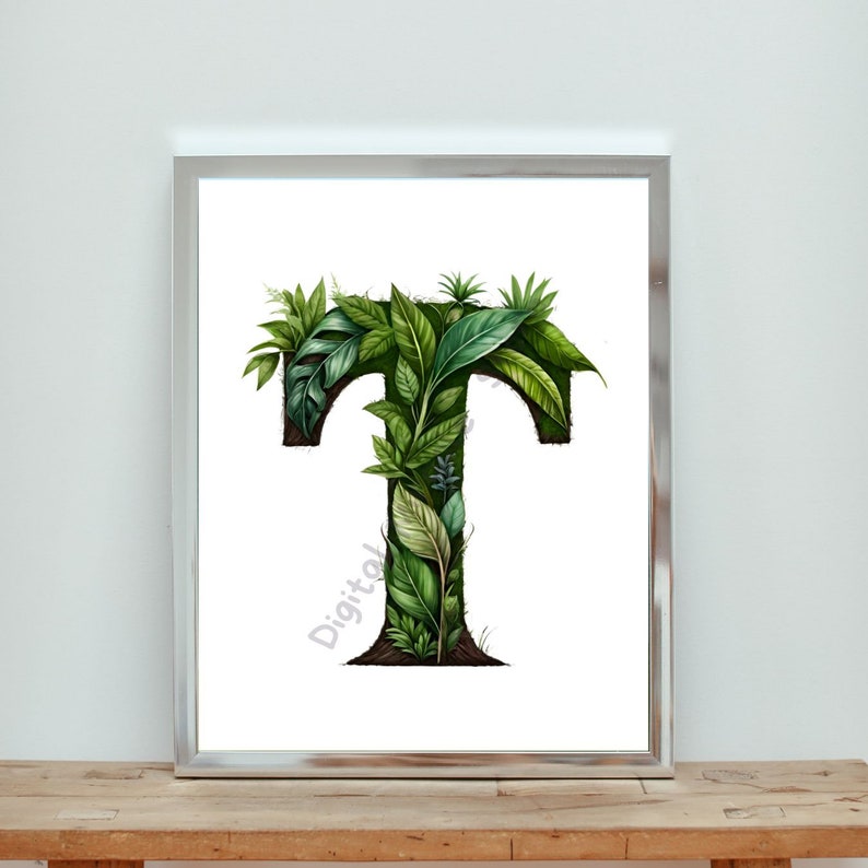 Jungle Alphabet, Tropical Leaves Alphabet, Moss Letters, Greenery ...