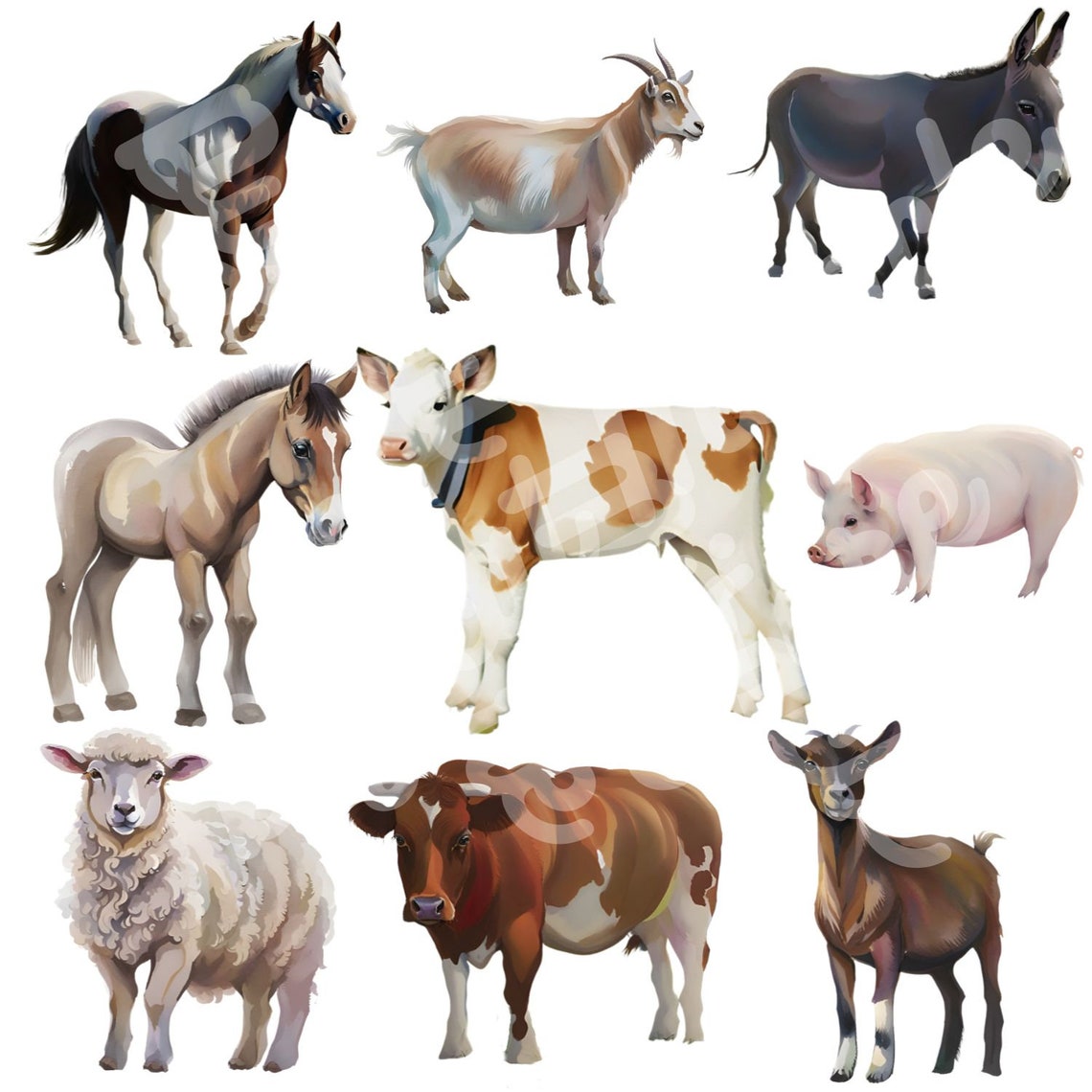 Farm Animals PNG, Farm Animals Clipart, Barn Animals Clipart, Barn ...