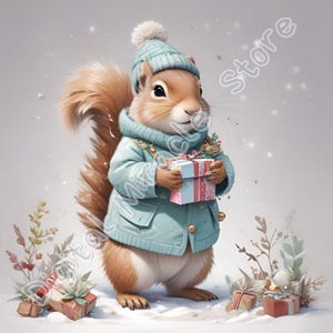 Christmas Squirrel, Cute Squirrel, Christmas Animals, Baby Squirrel ...